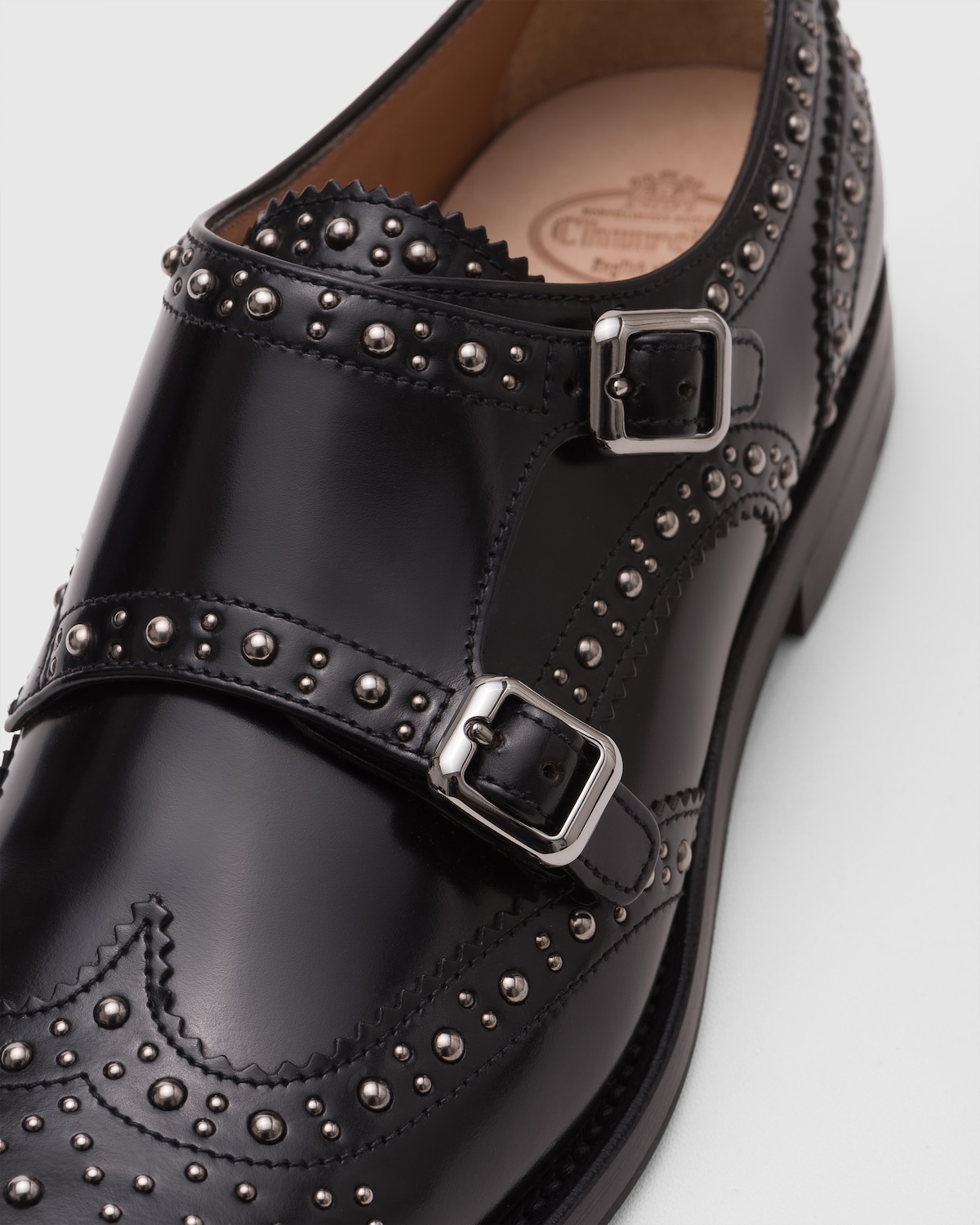 Black Polished Binder Monk Brogue with Studs | Church's