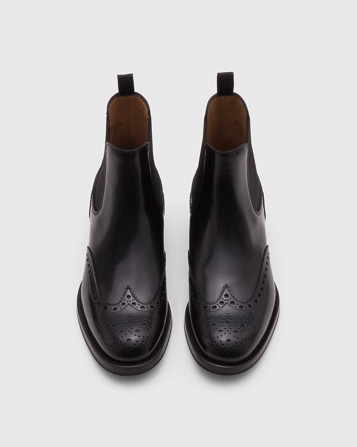 Black Polished Binder Brogue Chelsea Boot | Church's