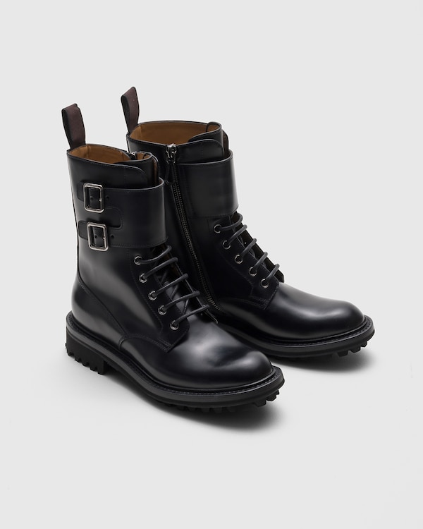 Black Rois Calf Leather Combat Boot | Church's
