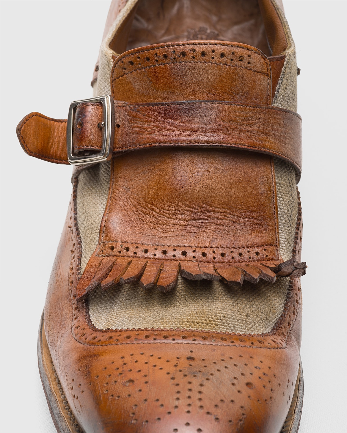 Brandy/Ecru Monk Straps in calfskin and fabric | Church's